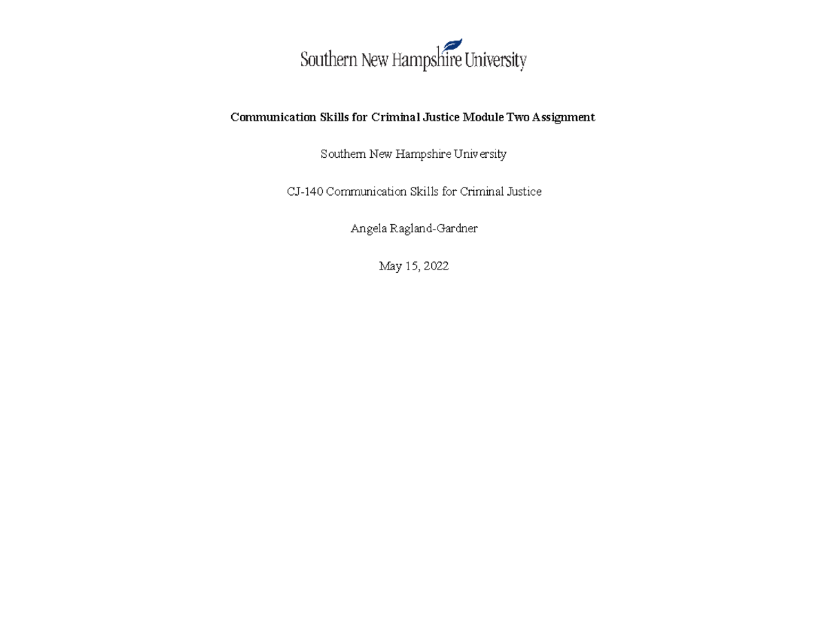 CJ 140 2-3 Assignment Communication Cues - Communication Skills for ...