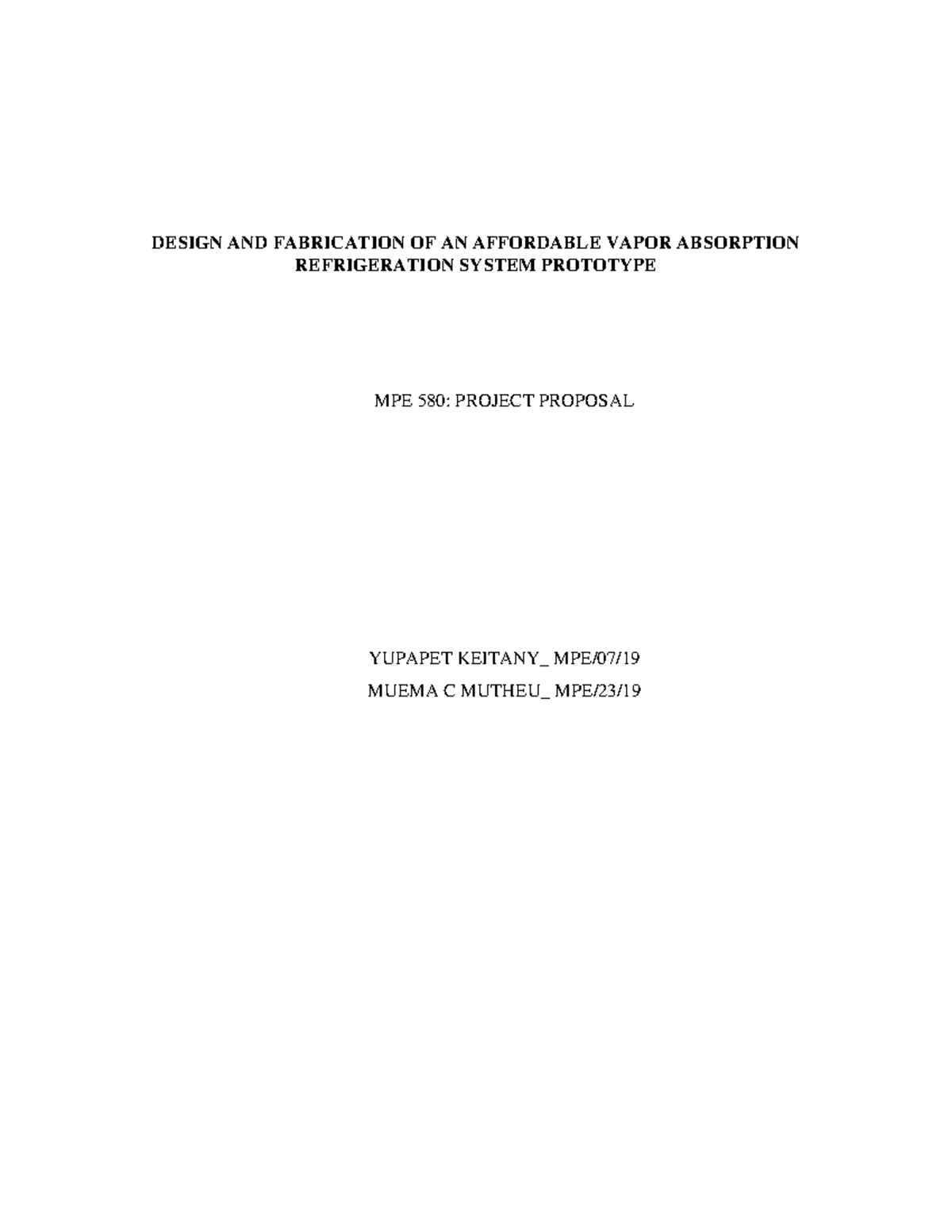 VAR prototype-1 - DESIGN AND FABRICATION OF AN AFFORDABLE VAPOR ...