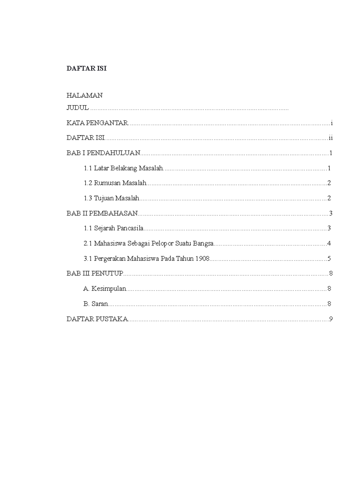 Makalah Kondisi Makanan dan Minuman - DAFTAR ISI HALAMAN JUDUL - Studocu