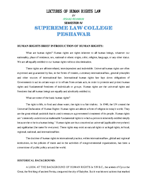 Lec-1 Introduction to Human Rights - Copy - Topic# INTRODUCTION TO ...