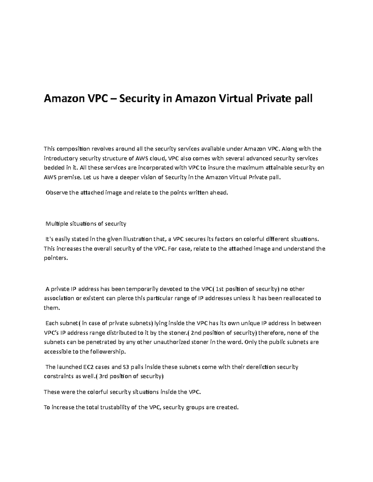 Amazon VPC – Security in Amazon Virtual Private pall - Along with the introductory security ...