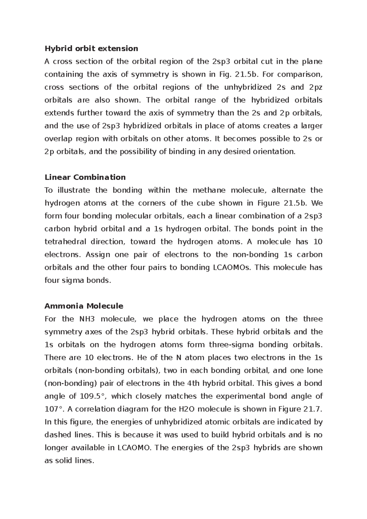 Advanced Chemistry Linear Combination Materials-7 - Hybrid orbit ...