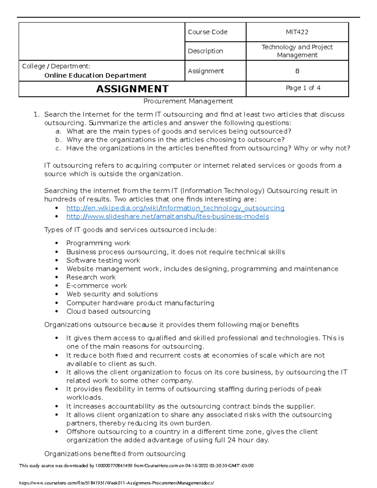 Anyaoha Christian-Assignment 08-MIT422 - BS Information Technology ...