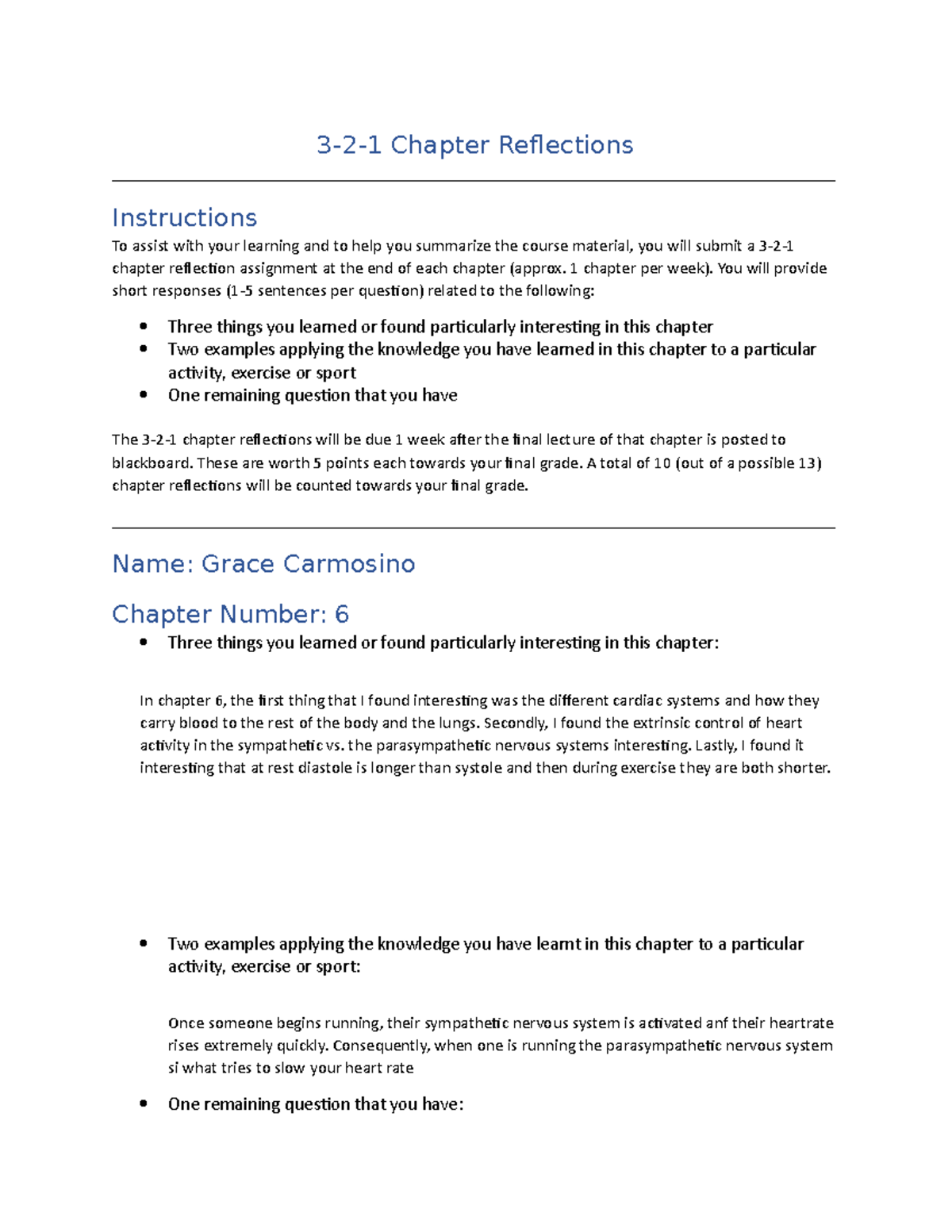 3-2-1 Chapter reflections - 3-2-1 Chapter Reflections - Studocu