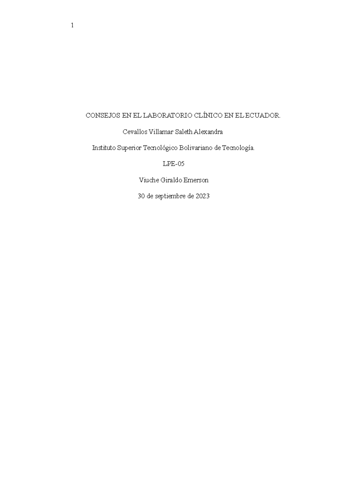 Consejos EN EL Laboratorio Clínico EN EL Ecuador - CONSEJOS EN EL ...