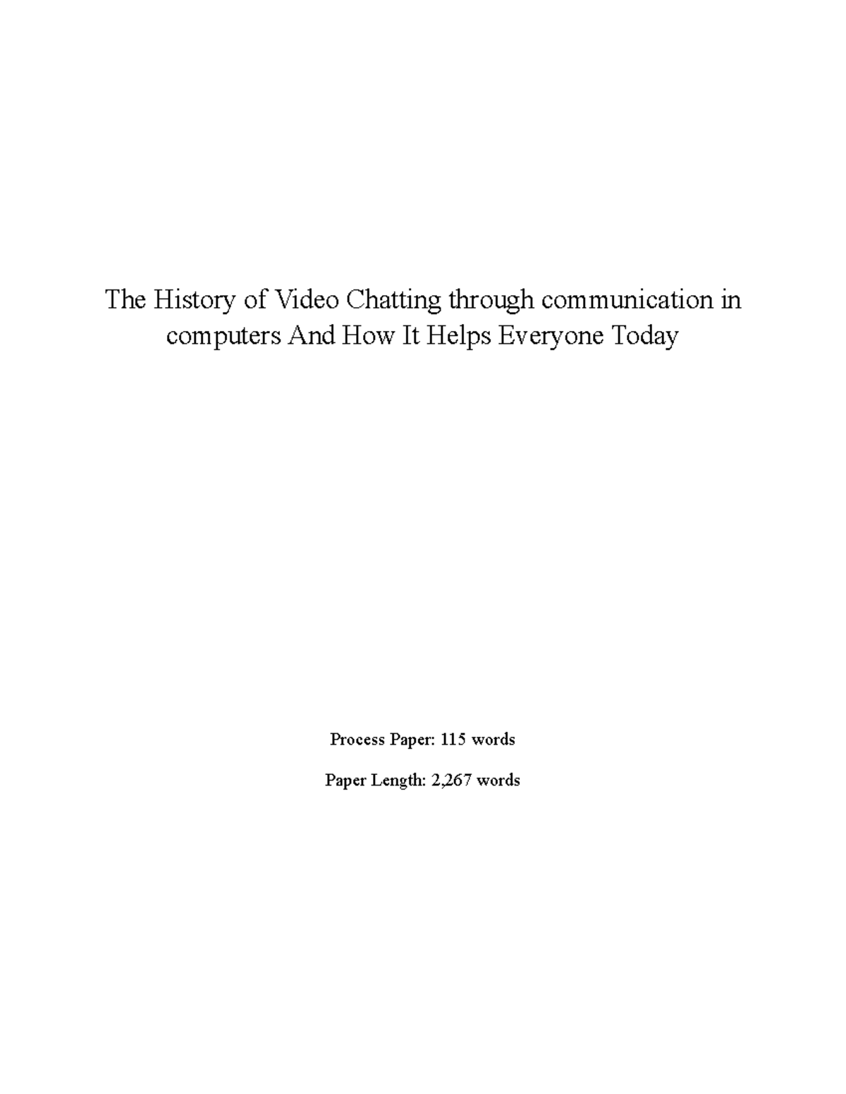 Copy of The History of Video Chatting through communication in ...