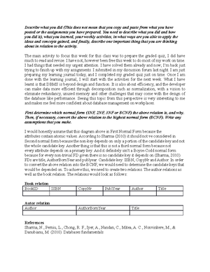 Learning Guide Unit 1: Introduction - CS 2203-01 Databases 1 - AY2023-T Learning Guide Unit 1 ...