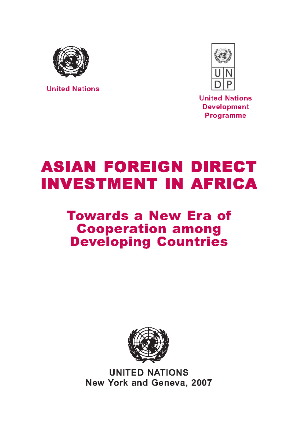 Unctad FDI'S INTO African Continent Punlication Hrlpful Reading FOR ...