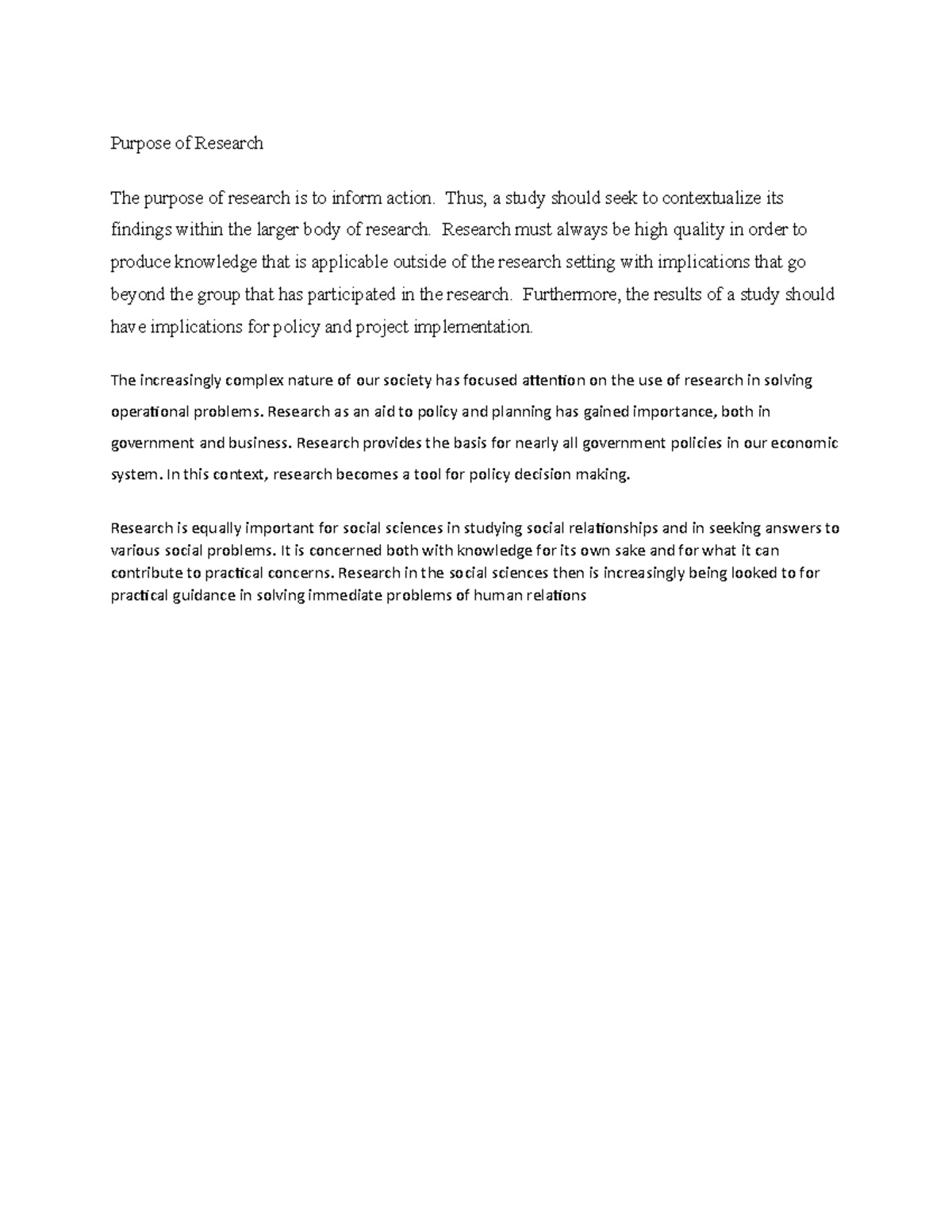 Research significance - Purpose of Research The purpose of research is ...