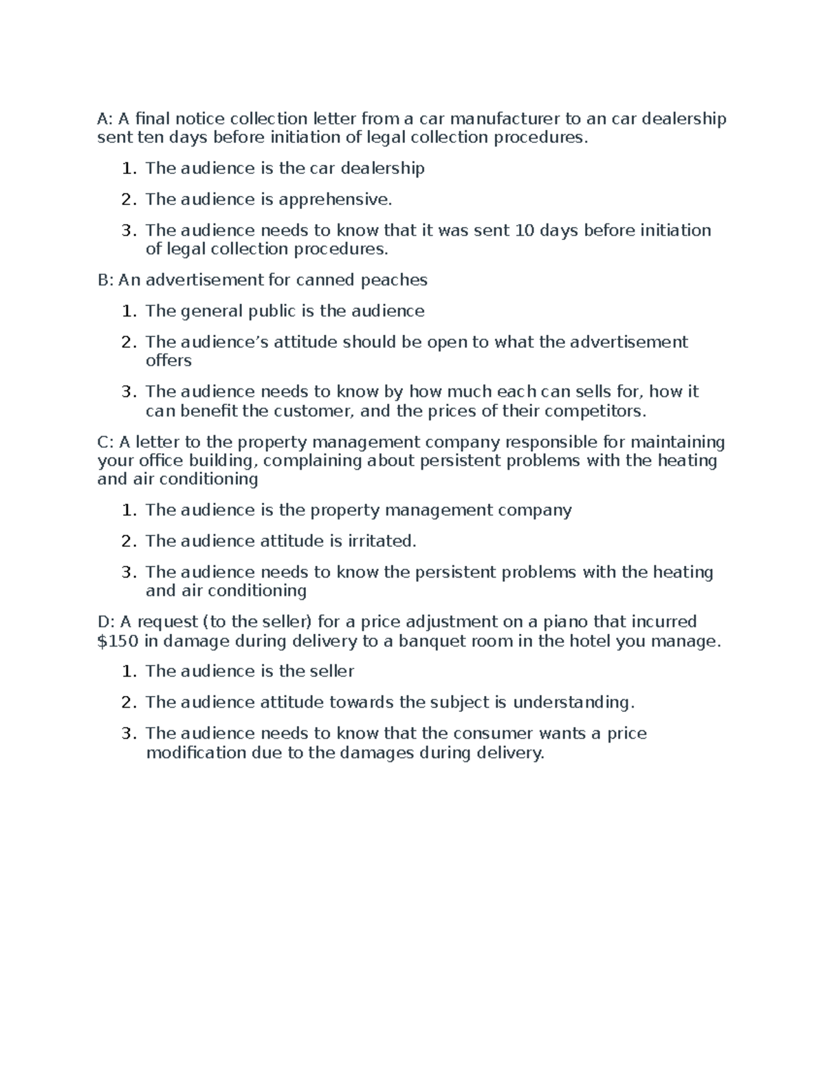 Audience Assignment - i like this book - A: A final notice collection ...