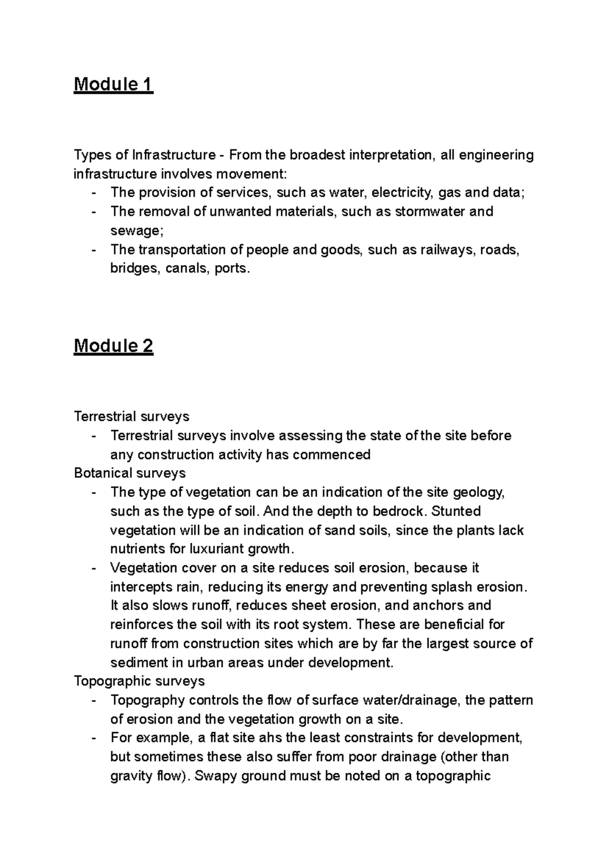 Civil and Substructure Module Notes - Module 1 Types of Infrastructure ...