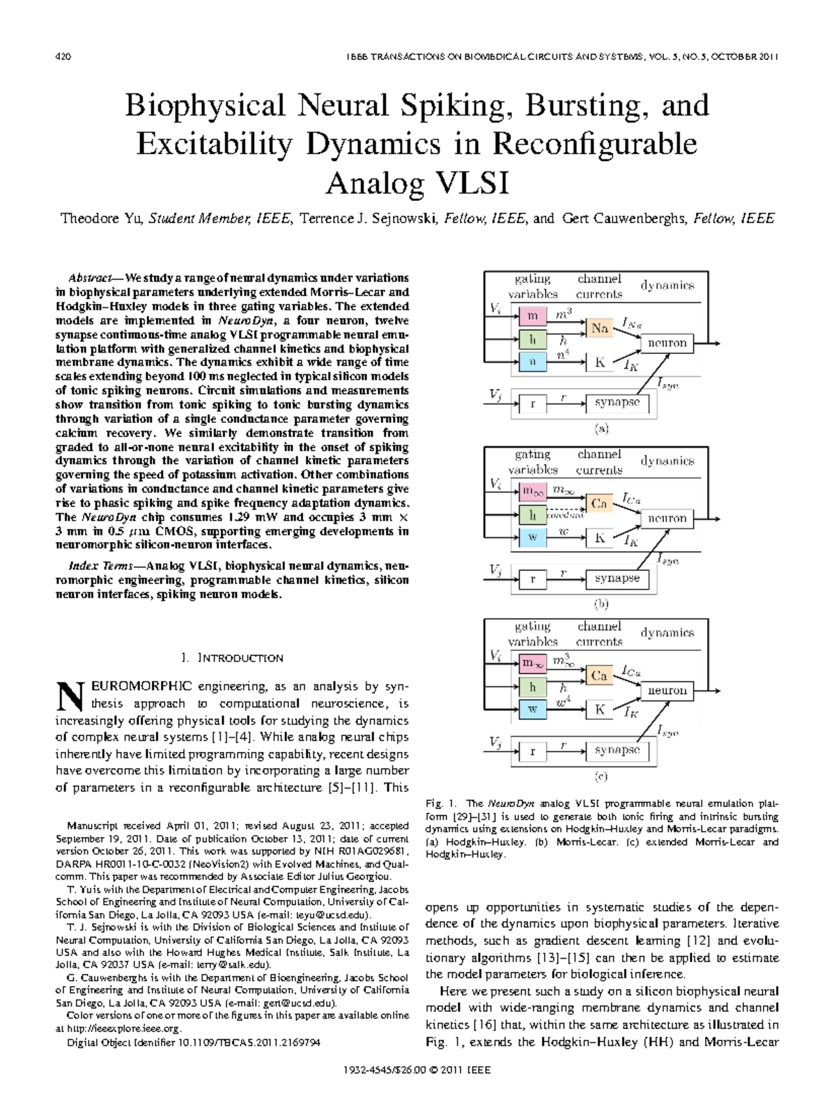 Tbiocas 11 neuroburst - Biology - 420 IEEE TRANSACTIONS ON BIOMEDICAL ...