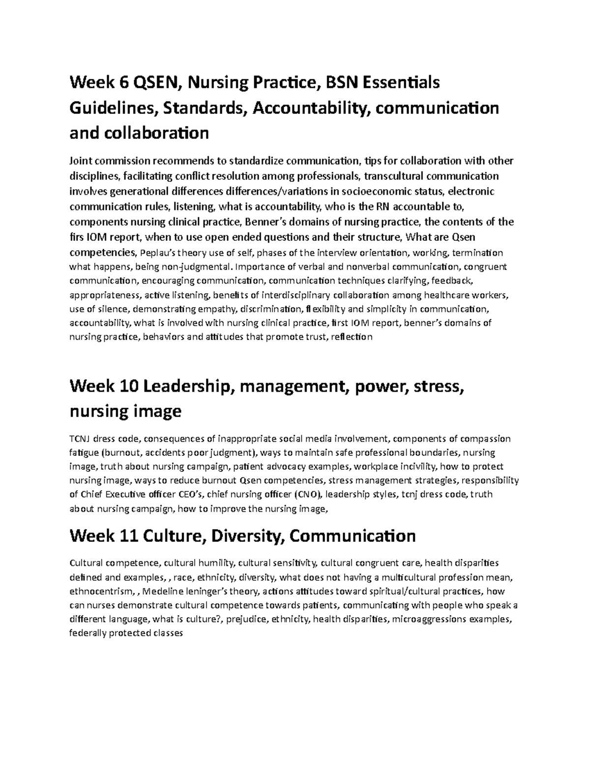 Final Exam Blueprint Role 2020 - Week 6 QSEN, Nursing Practice, BSN ...
