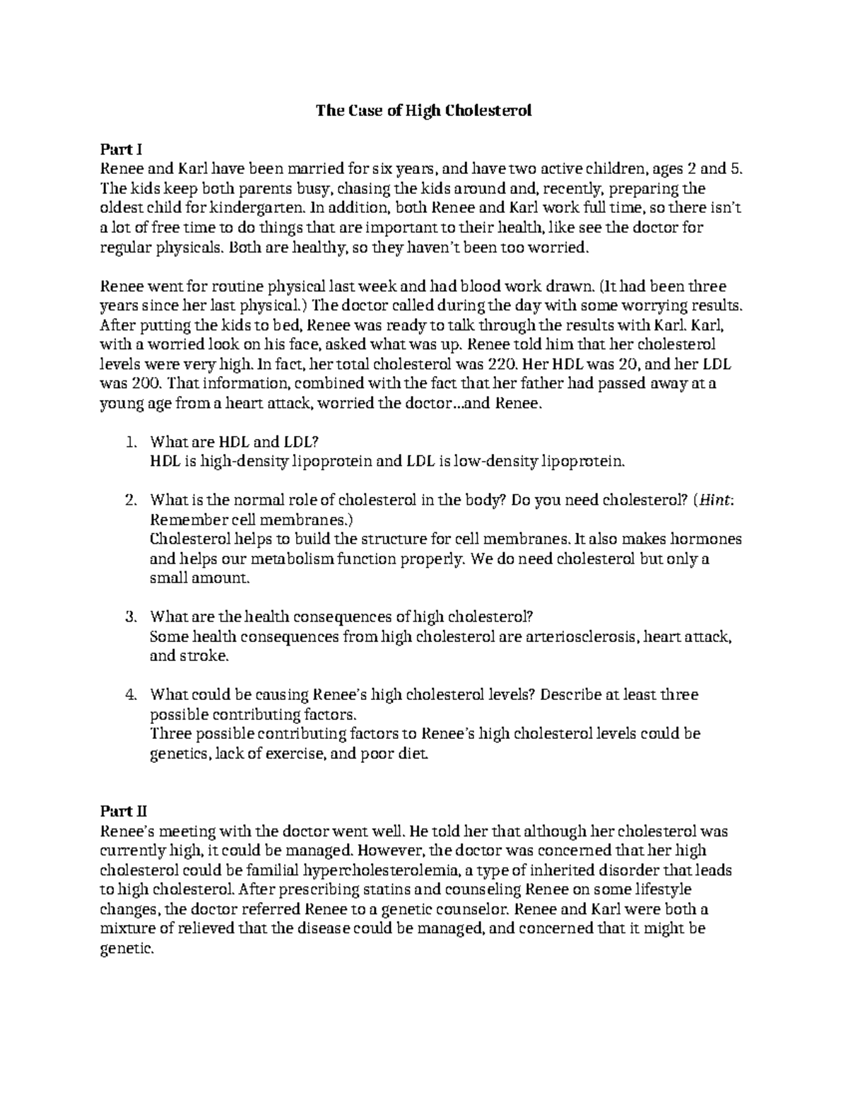 M4 BIO111 Assignment 1 2 copy - The Case of High Cholesterol Part I ...