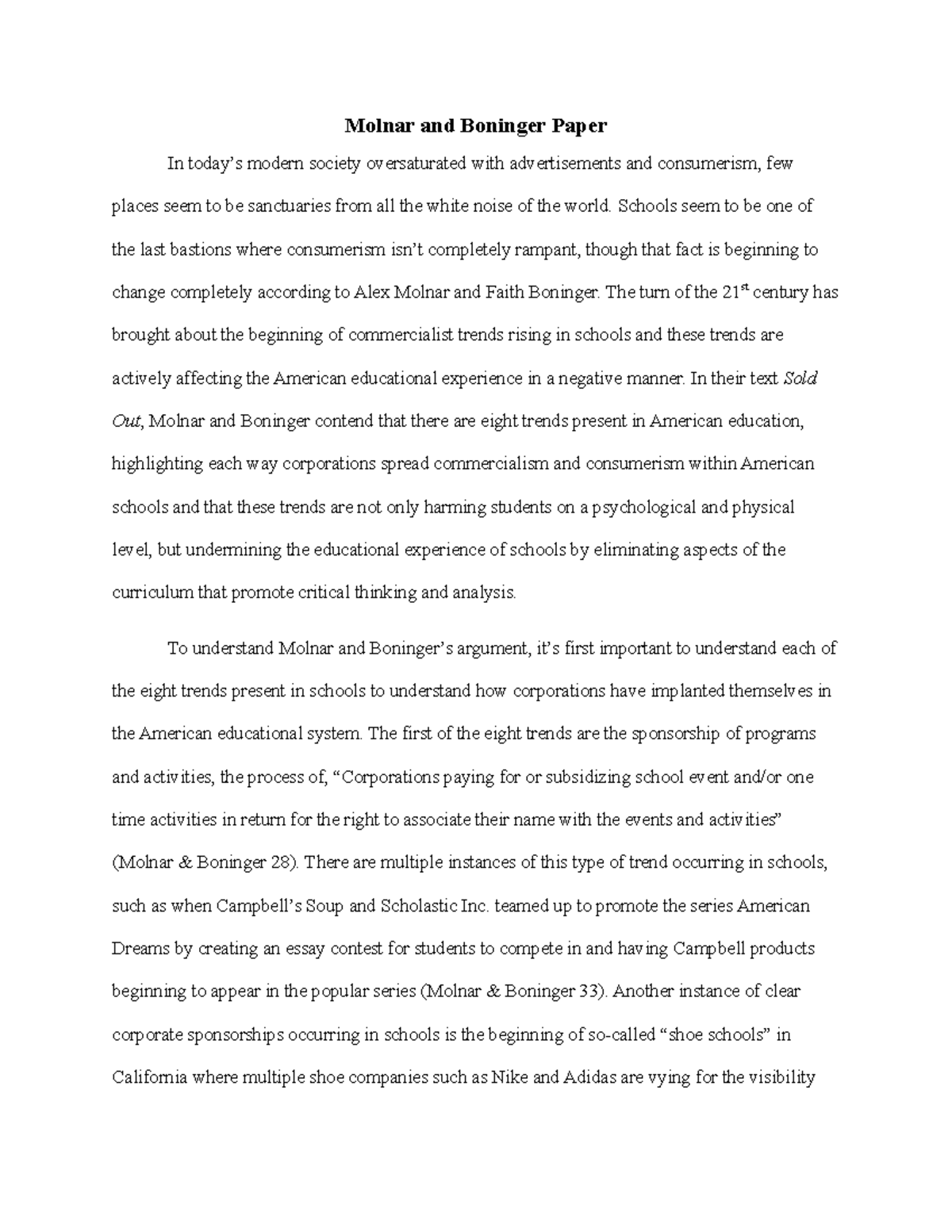 Molnar & Boninger EDF4603 - Molnar and Boninger Paper In today’s modern ...