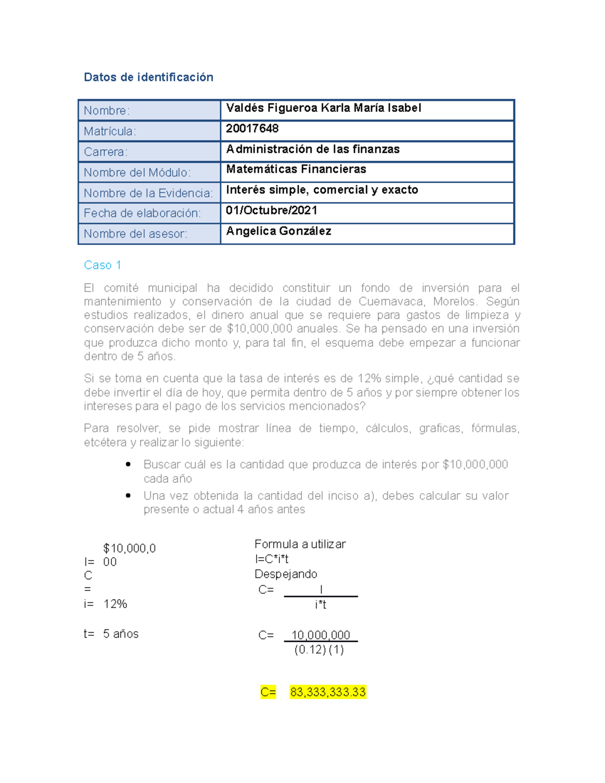 Valdés Karla interes simple comercial exacto 1 - Datos de ...