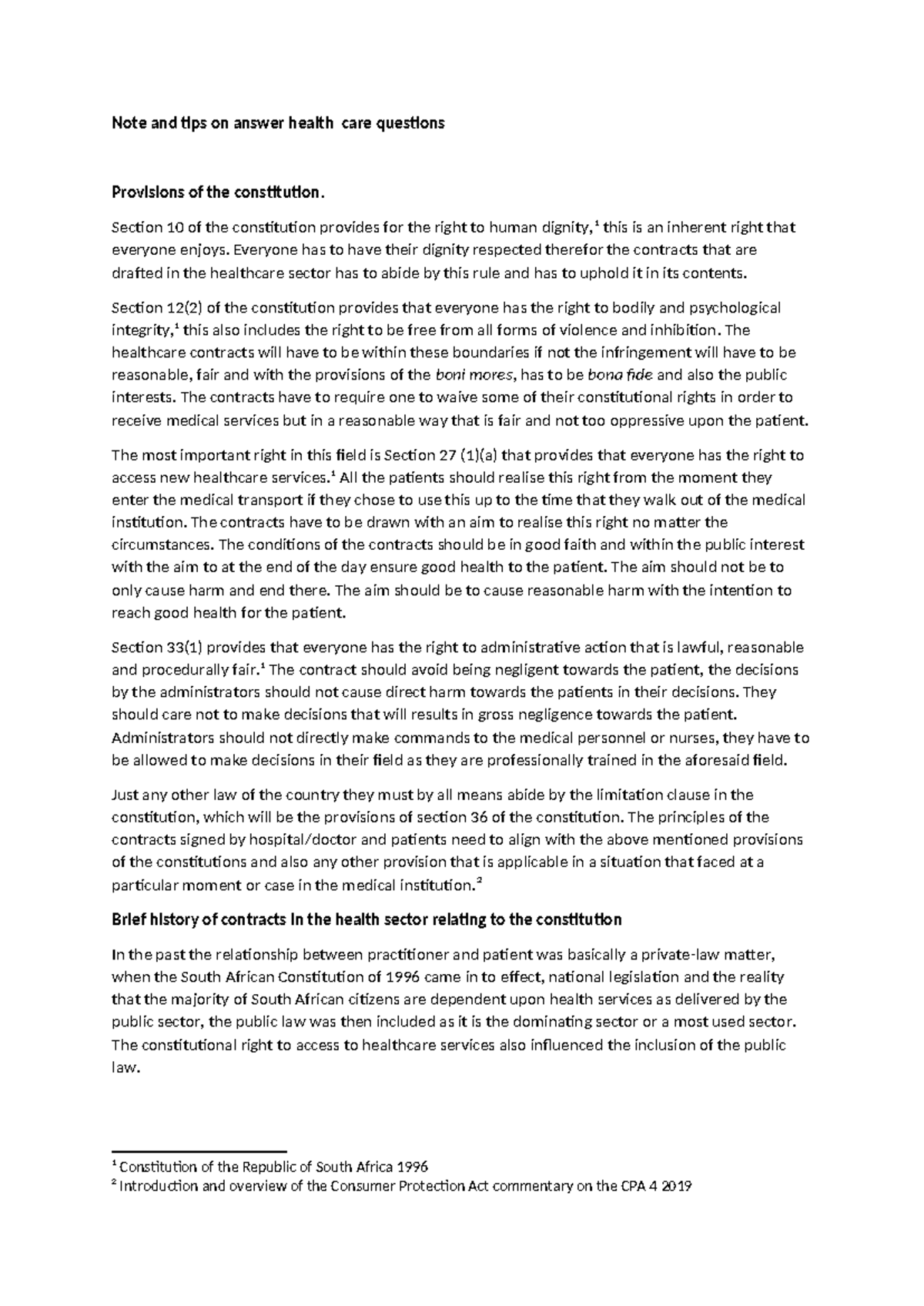 Note and tips on answer health care questions - Note and tips on answer ...