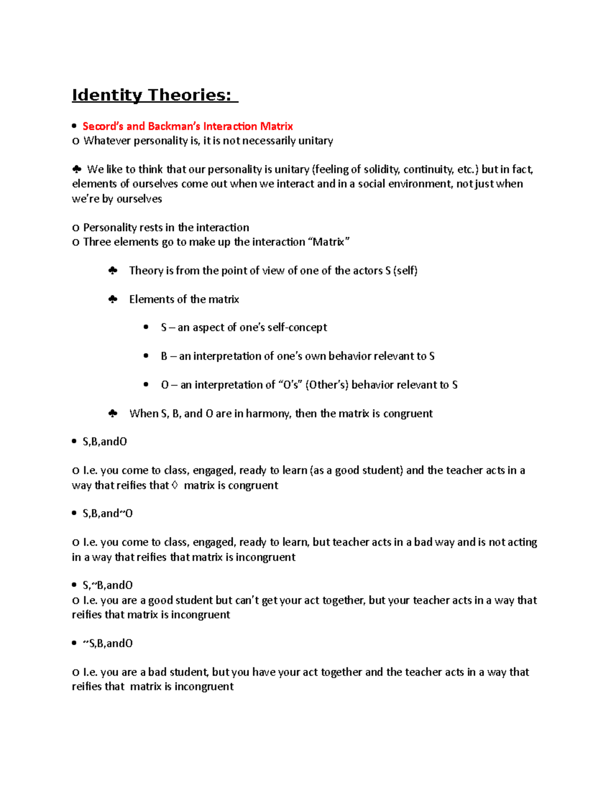 Identity Theories psychology - Identity Theories: Secord’s and Backman ...