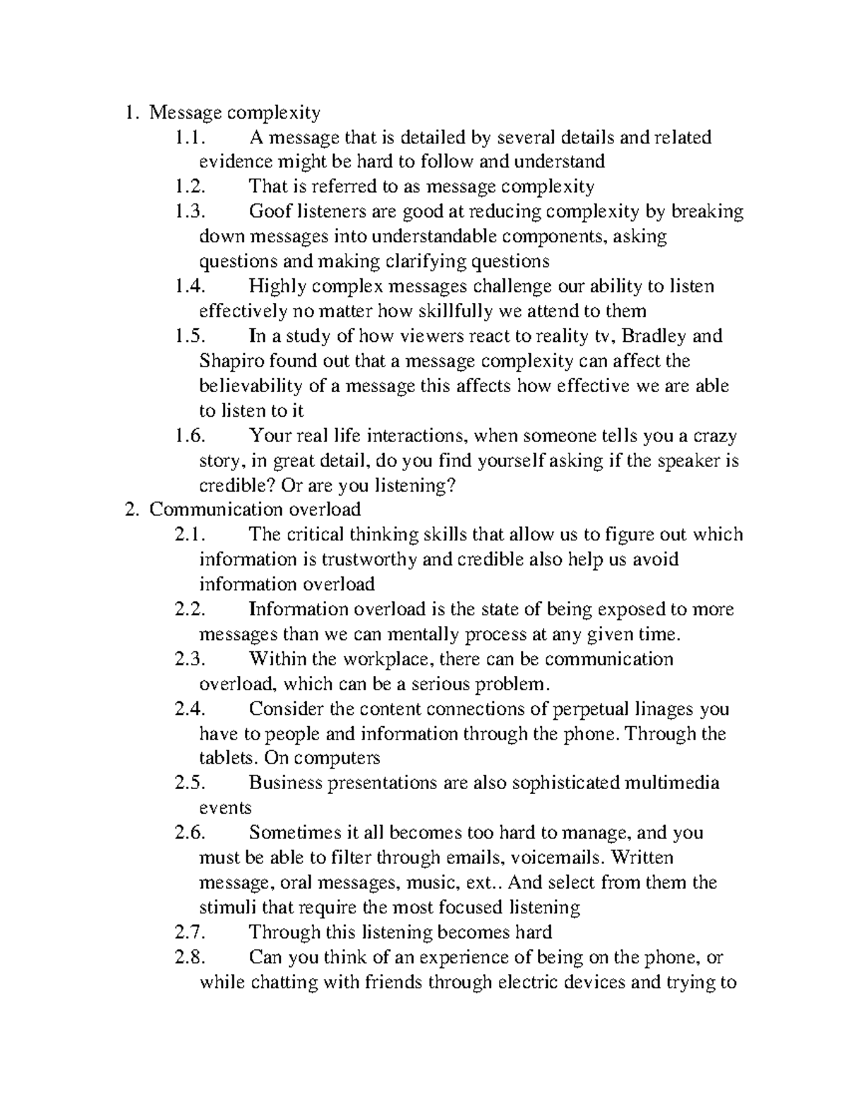 Message complexity - Systems, applications, infrastructure, and other ...