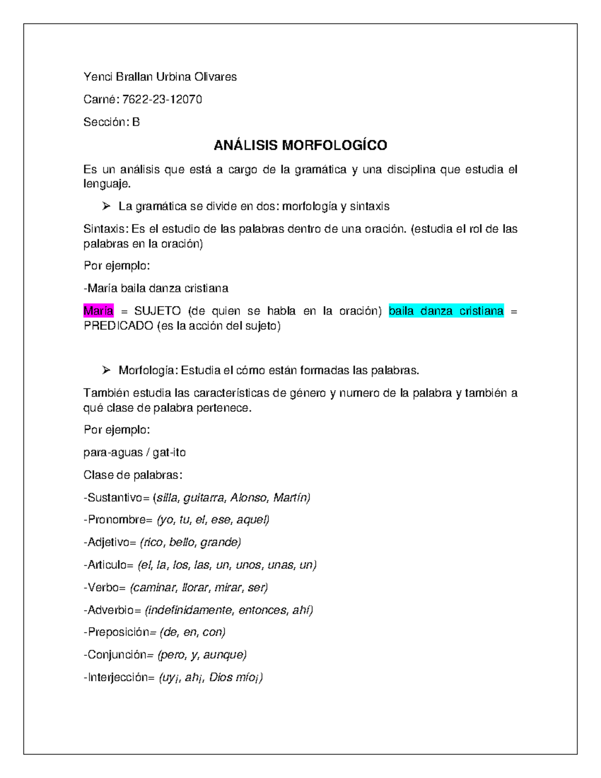 Algunos Análisis Morfológico , Análisis morfológico. Qué es y sus tipos ...