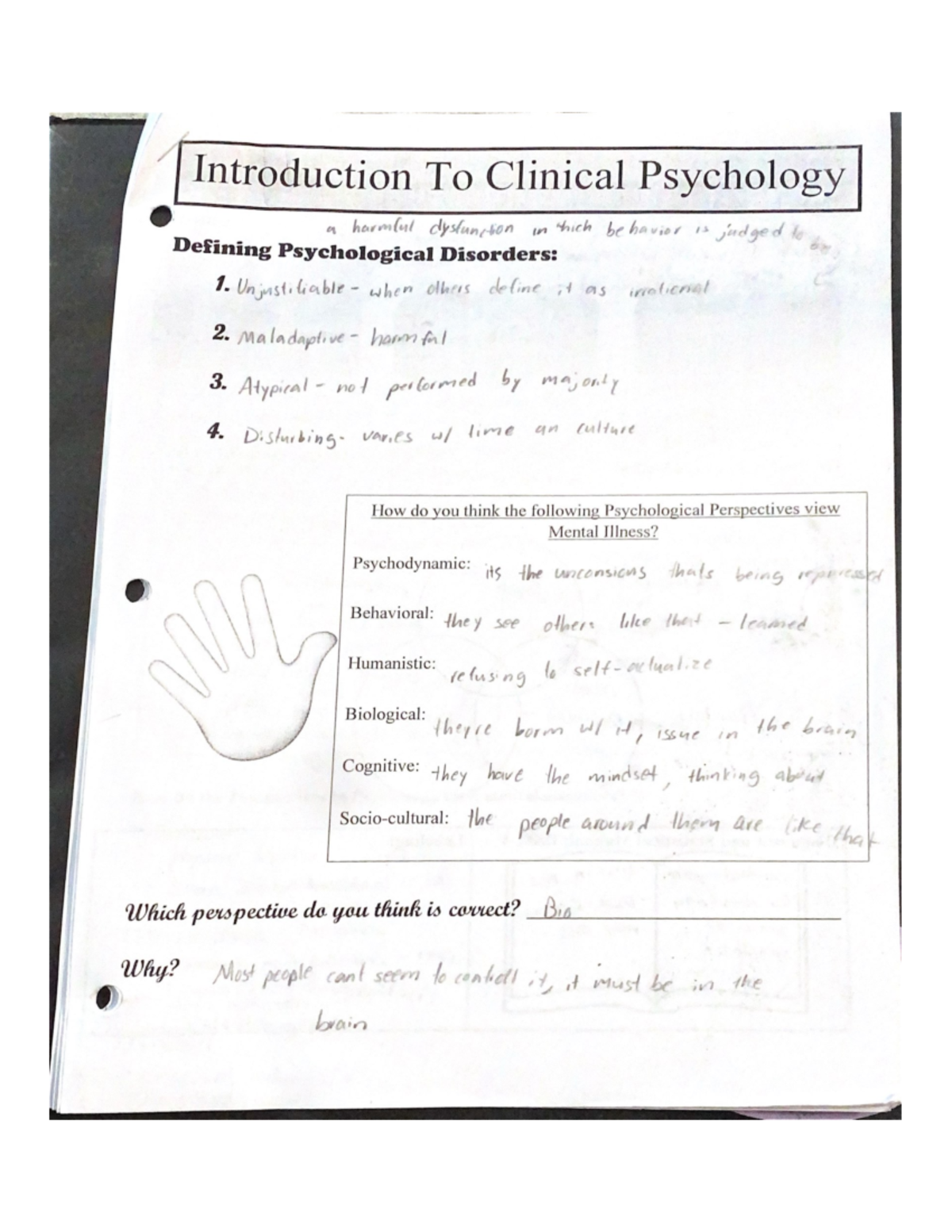Introduction To Clinical Psychology - Studocu