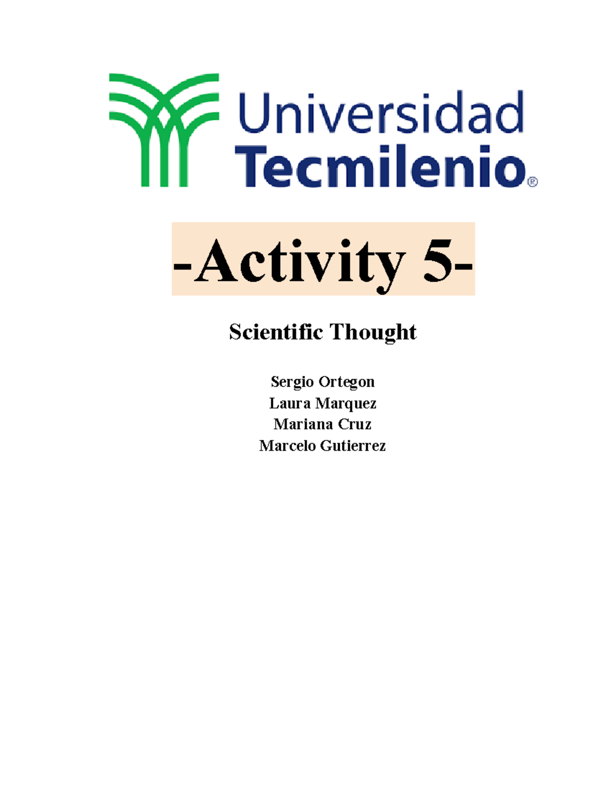 Activity 5 - SOLO QUIERO VER LA IMAGEN -Activity 5- Scientific Thought ...