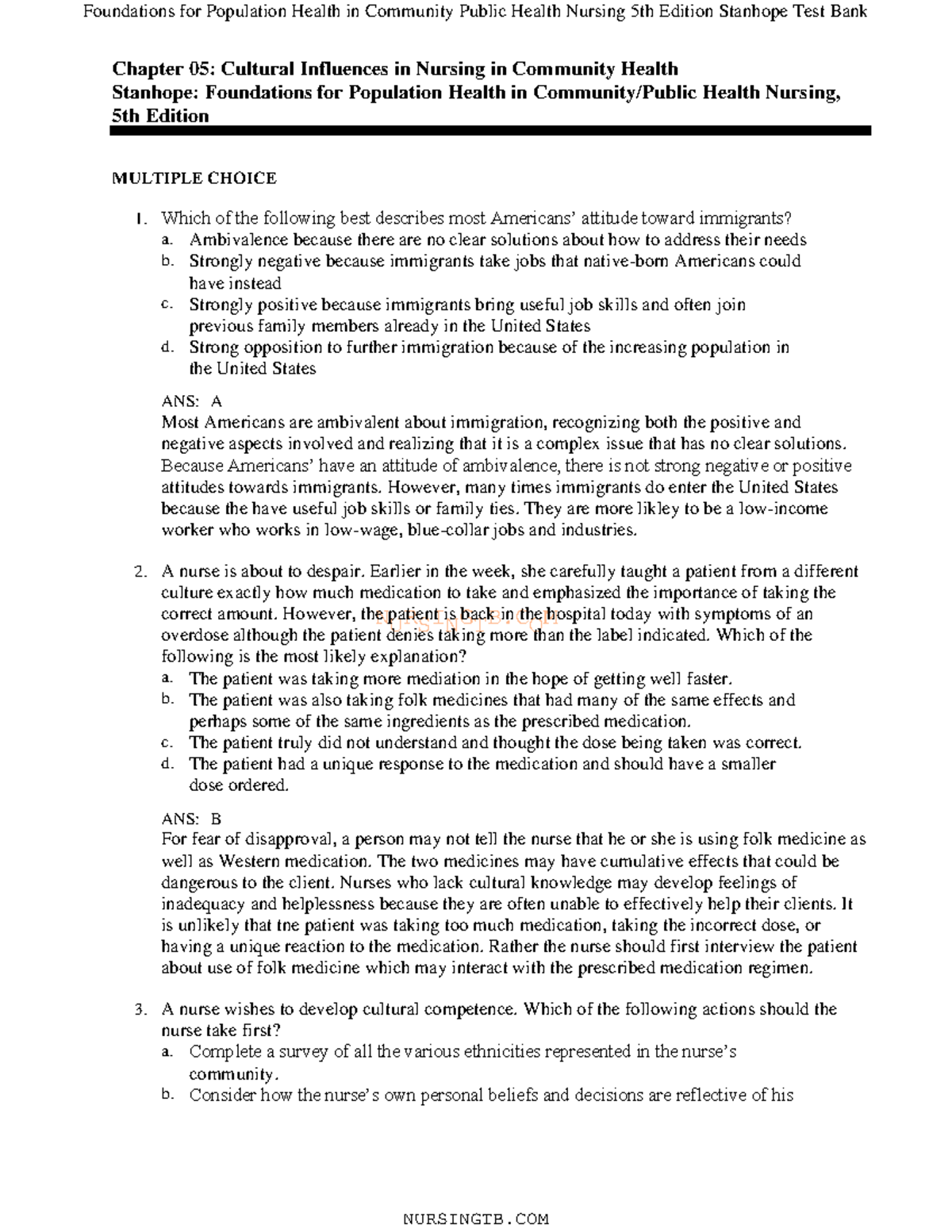Chap 5: cultural influences in nursing in community health - NURSINGTB ...