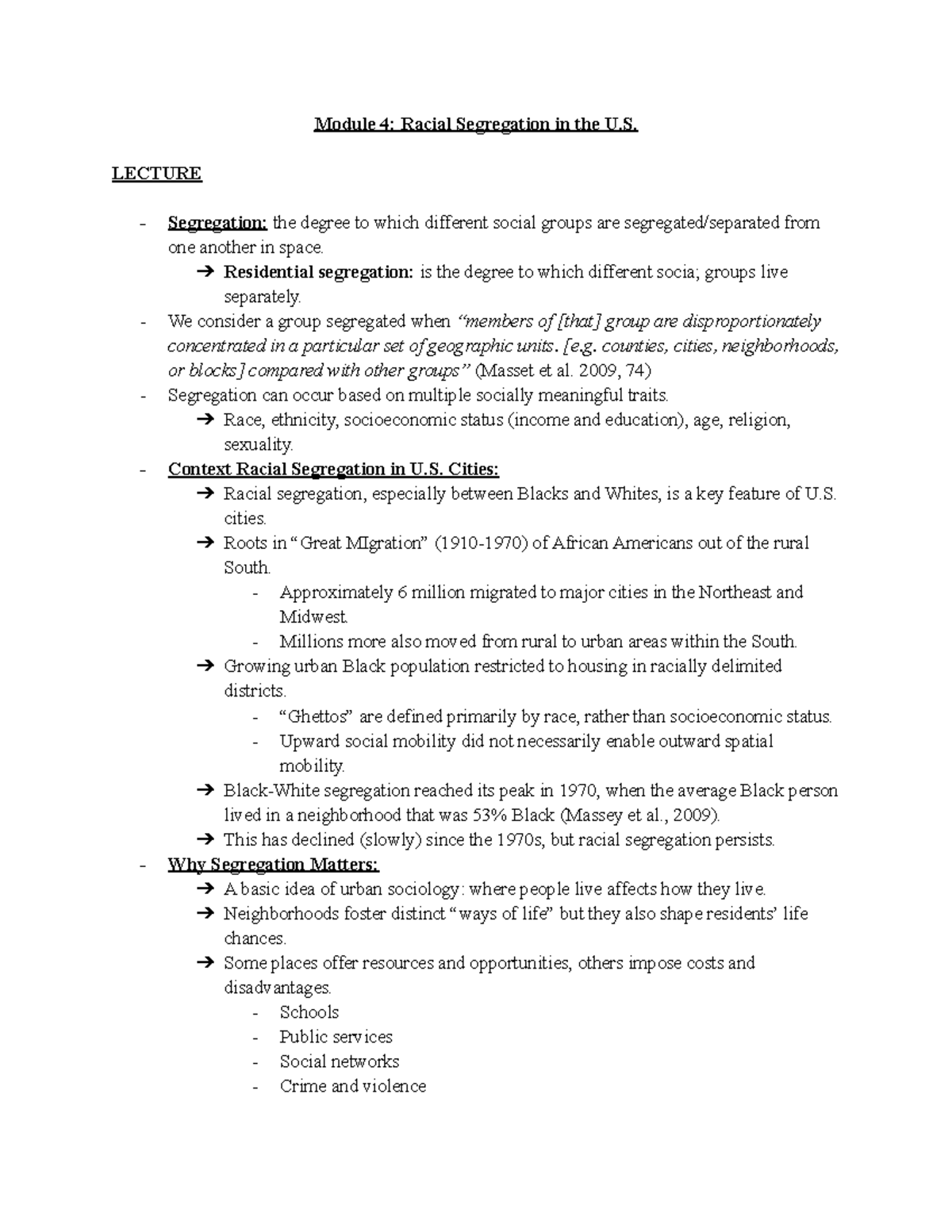Module 4 Racial Segregation in the U - LECTURE - Segregation: the ...