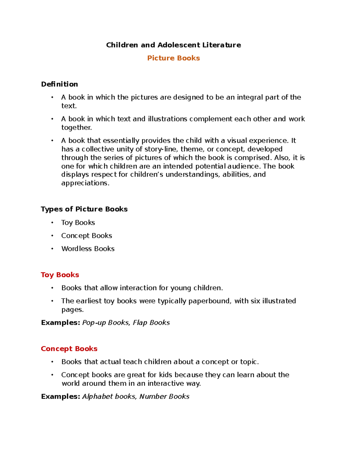 Children and Adolescent Literature Picture Books - Children and ...