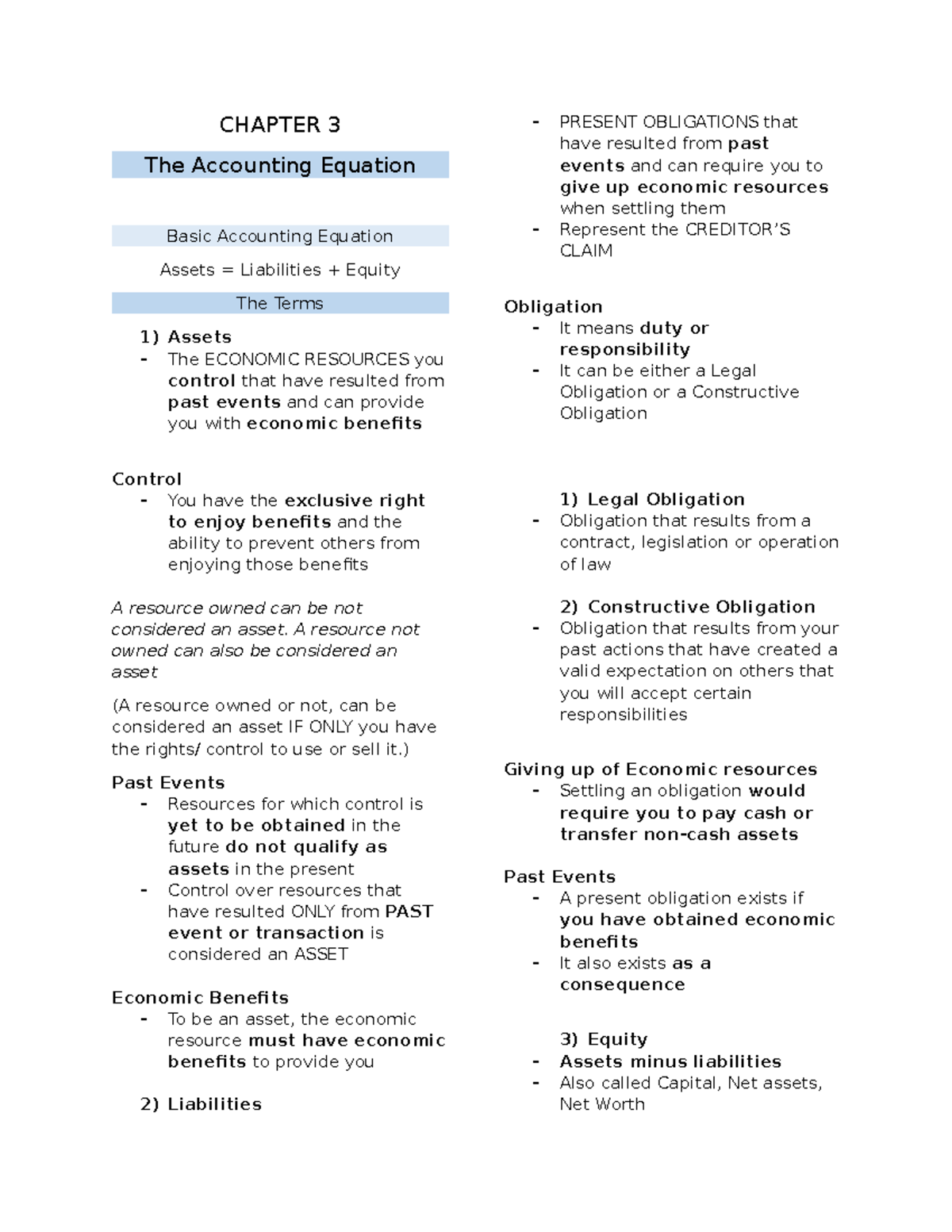 Chapter 3 - acc - CHAPTER 3 The Accounting Equation Basic Accounting ...