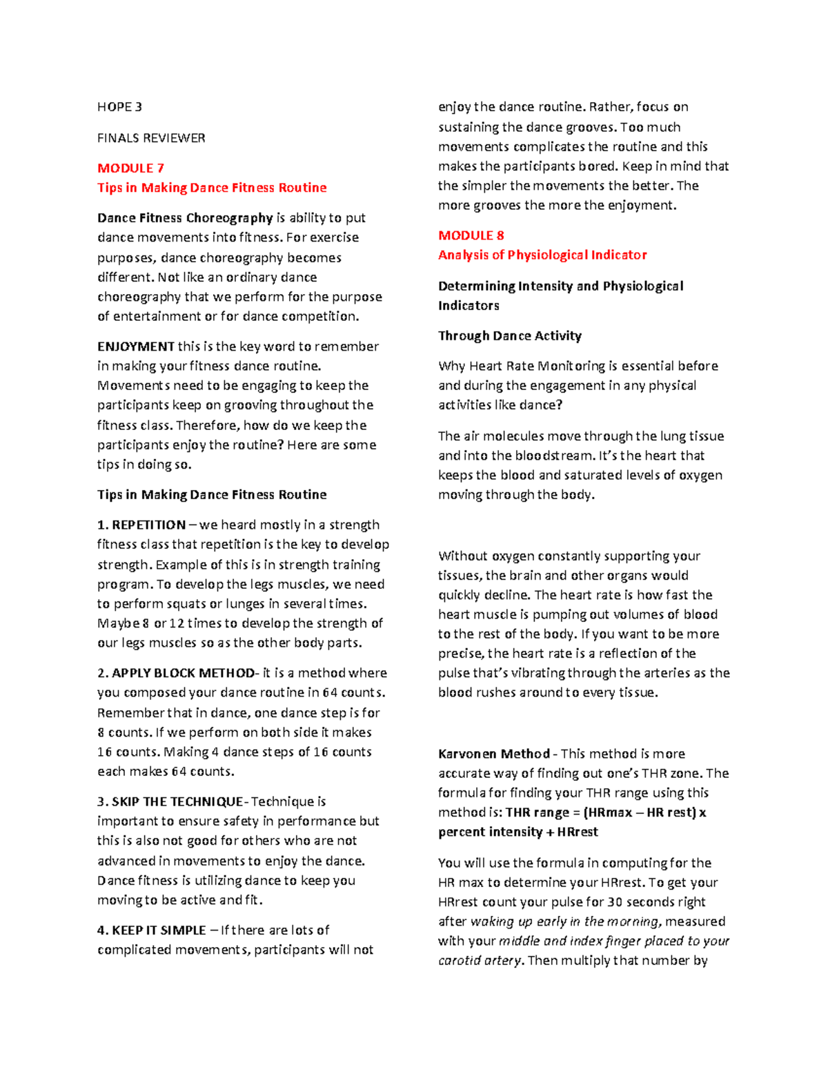 HOPE 3 Finals Reviewer - HOPE 3 FINALS REVIEWER MODULE 7 Tips in Making ...