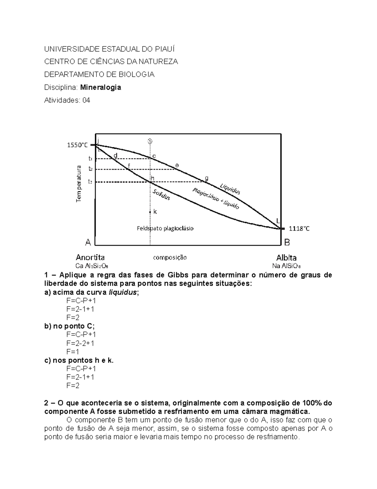 Atividades 04-Mineralogia- Sistemas de dois componentes com solução ...