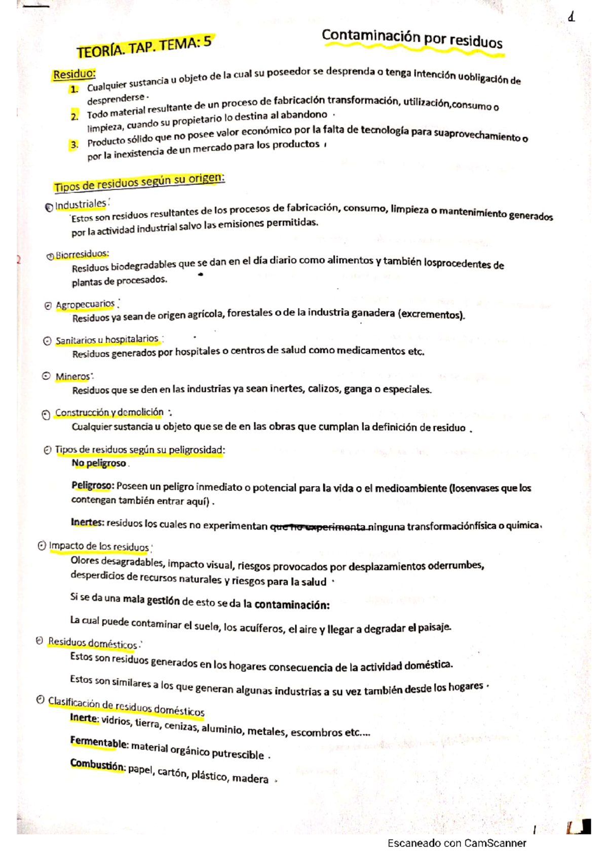 Tema 5 tap teo - Tema 5 tap teoría - Tecnología Ambiental Y De Los ...
