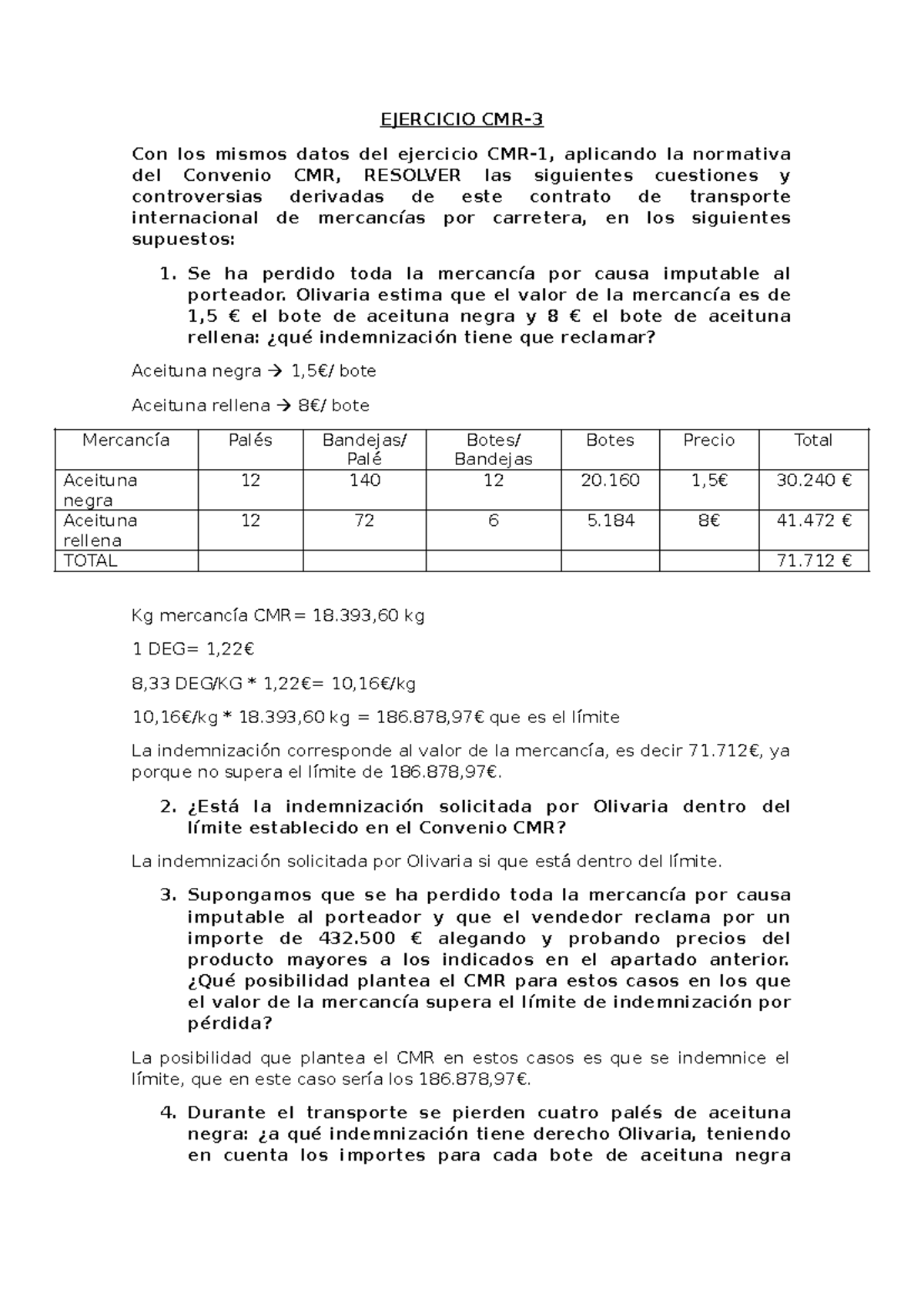 Activ. básica CMR - EJERCICIO CMR- Con los mismos datos del ejercicio ...