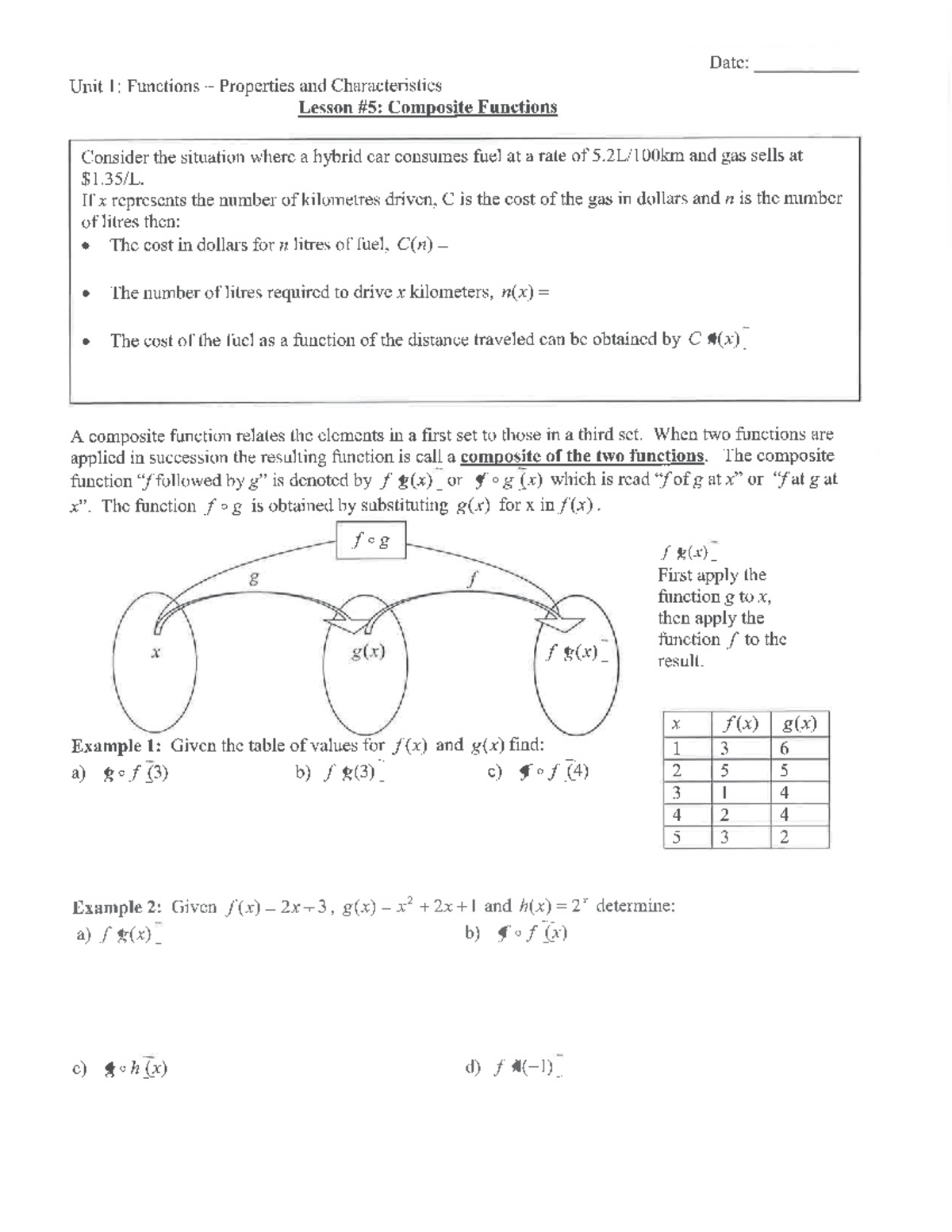 Unit 1 - Lesson 5 Composite Functions - MATH102 - Studocu
