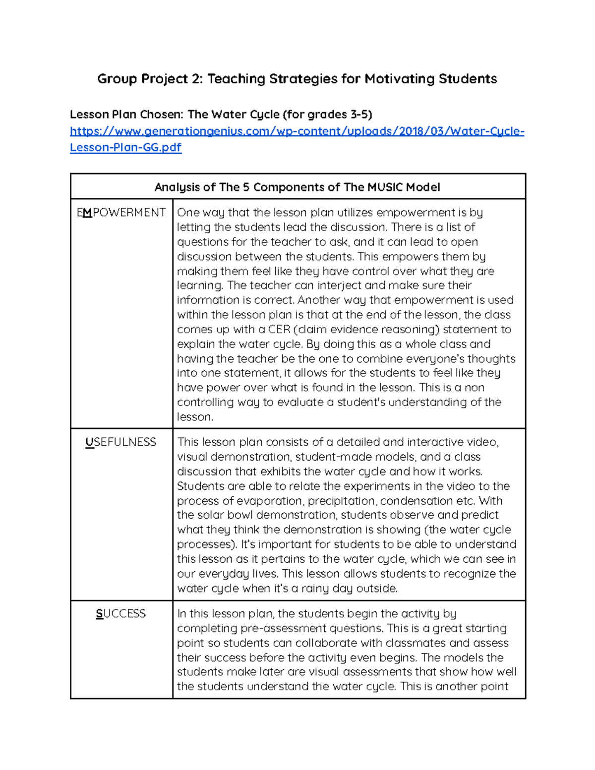 Group Project 2 - There is a list of questions for the teacher to ask ...
