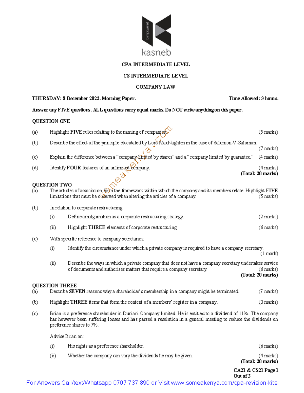 Pst-CL-2015-2022 December - CA21 & CS21 Page 1Out of 3 CPA INTERMEDIATE ...