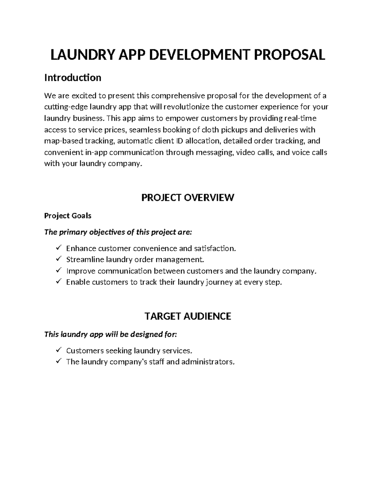Laundry APP Development Proposal - LAUNDRY APP DEVELOPMENT PROPOSAL ...