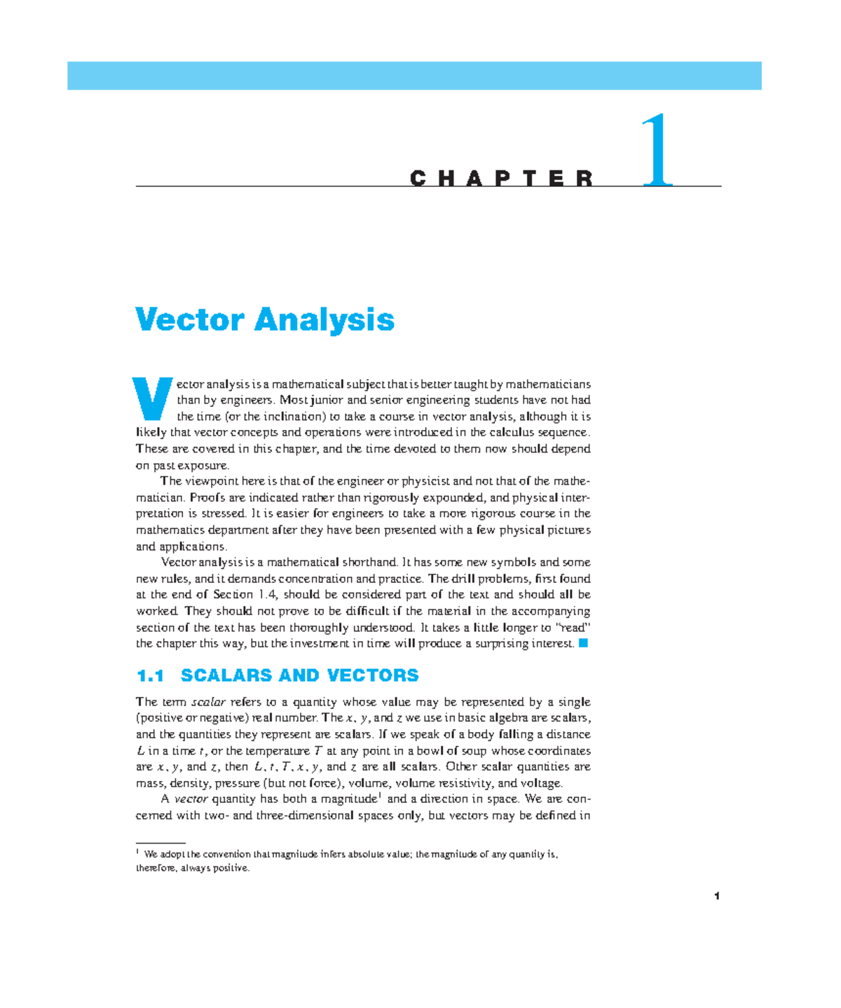Engineering electromagnetic-1 - C H A P T E R 1 Vector Analysis V ector ...