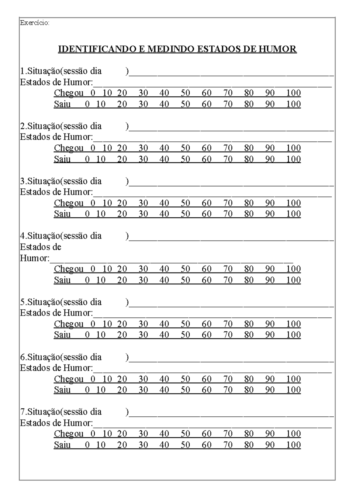 Identificando E Medindo Estados DE Humor - Exercício: IDENTIFICANDO E ...