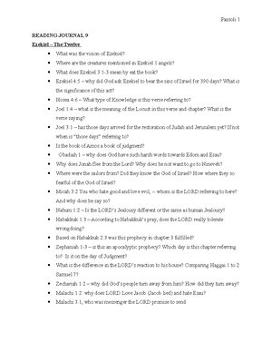 Reading Journal 12 - N/A - READING JOURNAL 12 Ezra-Nehemiah, 1-2 ...