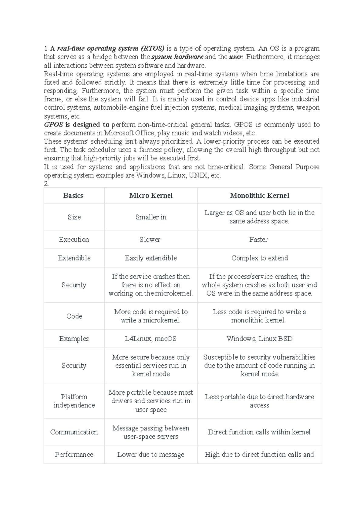 Worksheet 1 - 1 A real-time operating system (RTOS) is a type of ...