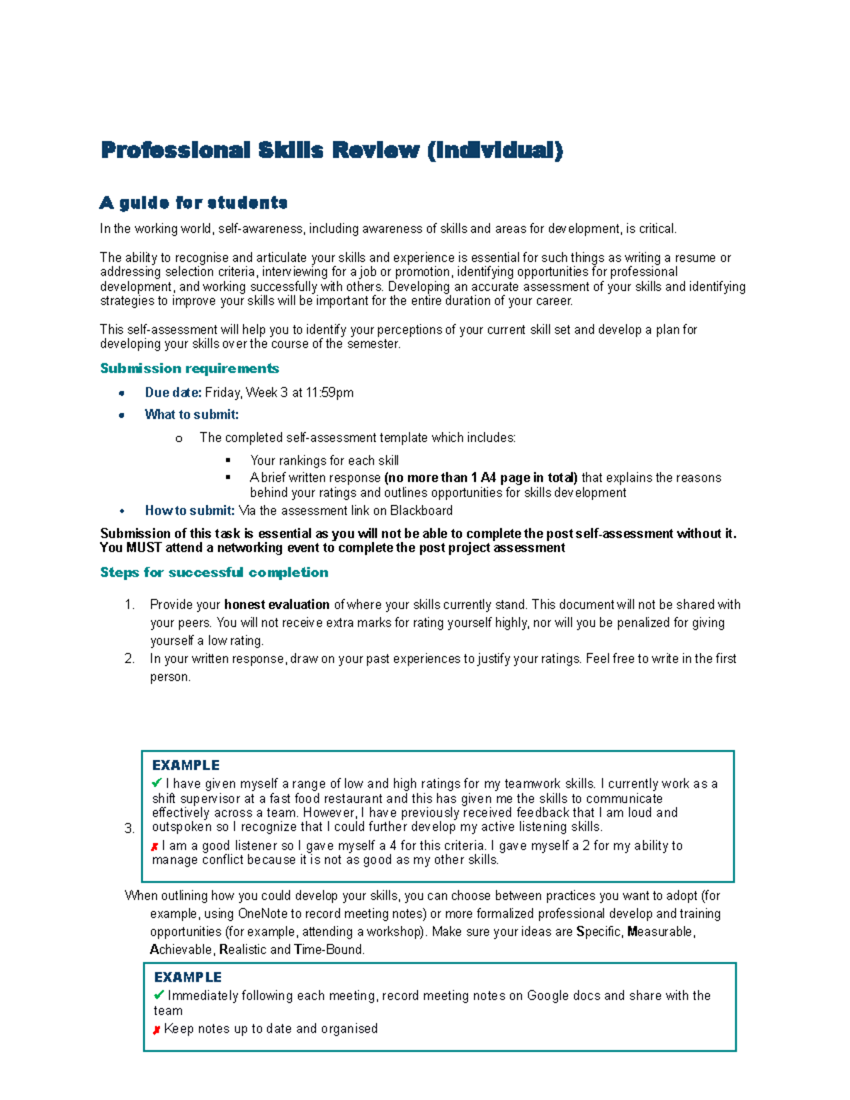 EGB101 A3a Professional Skills Review (Individual)-1 - Professional ...