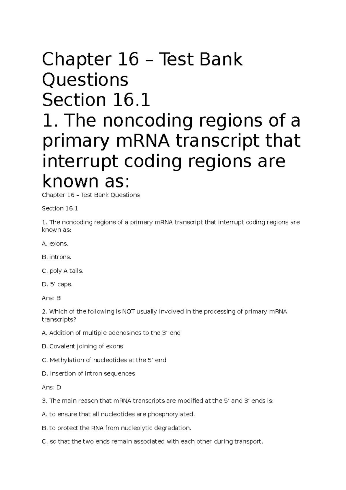 Chapter 16 in cox - Chapter 16 – Test Bank Questions Section 16. 1. The ...