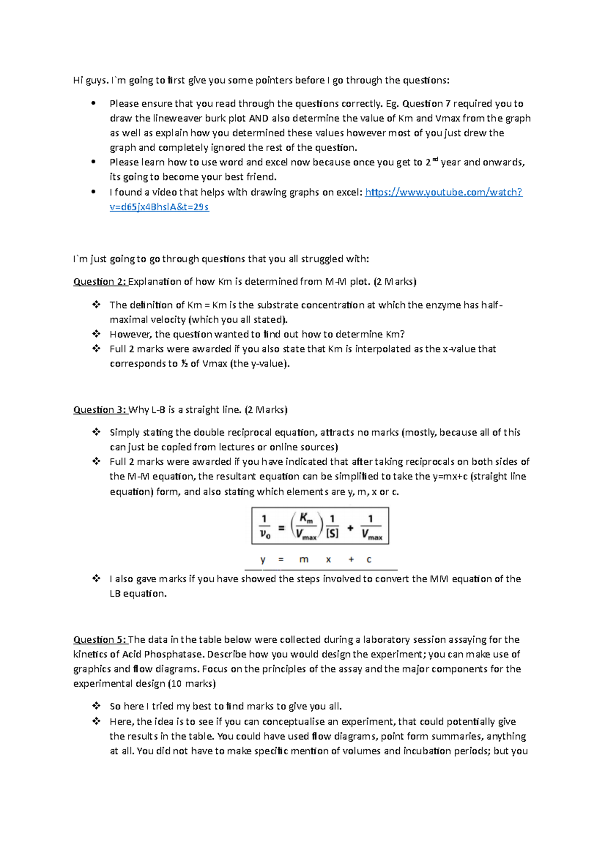 Document for students - enzyme assay practical - Hi guys. I`m going to ...