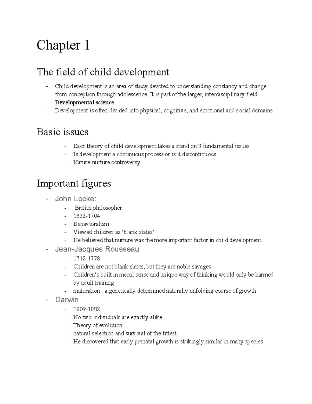 Child devleopment chapter review 1 - Chapter 1 The field of child ...