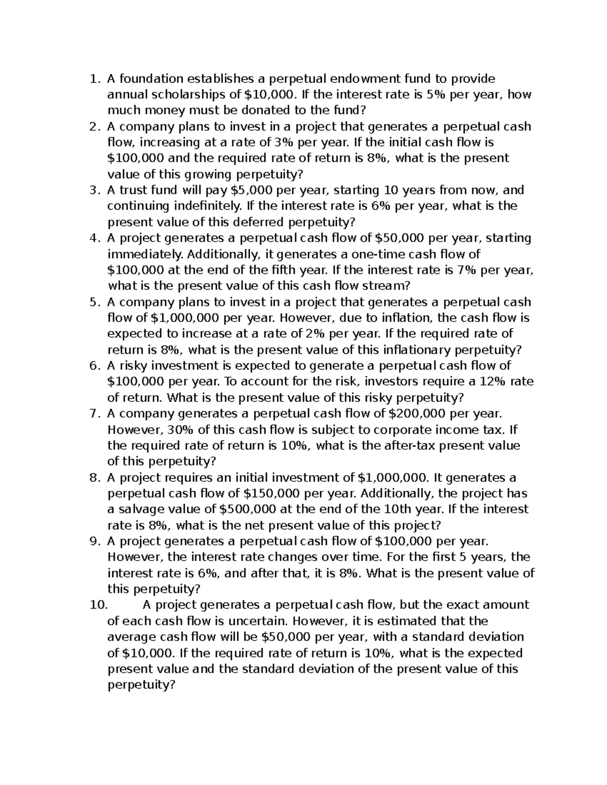 Plates in Engineering Economics Perpetuity - A foundation establishes a ...