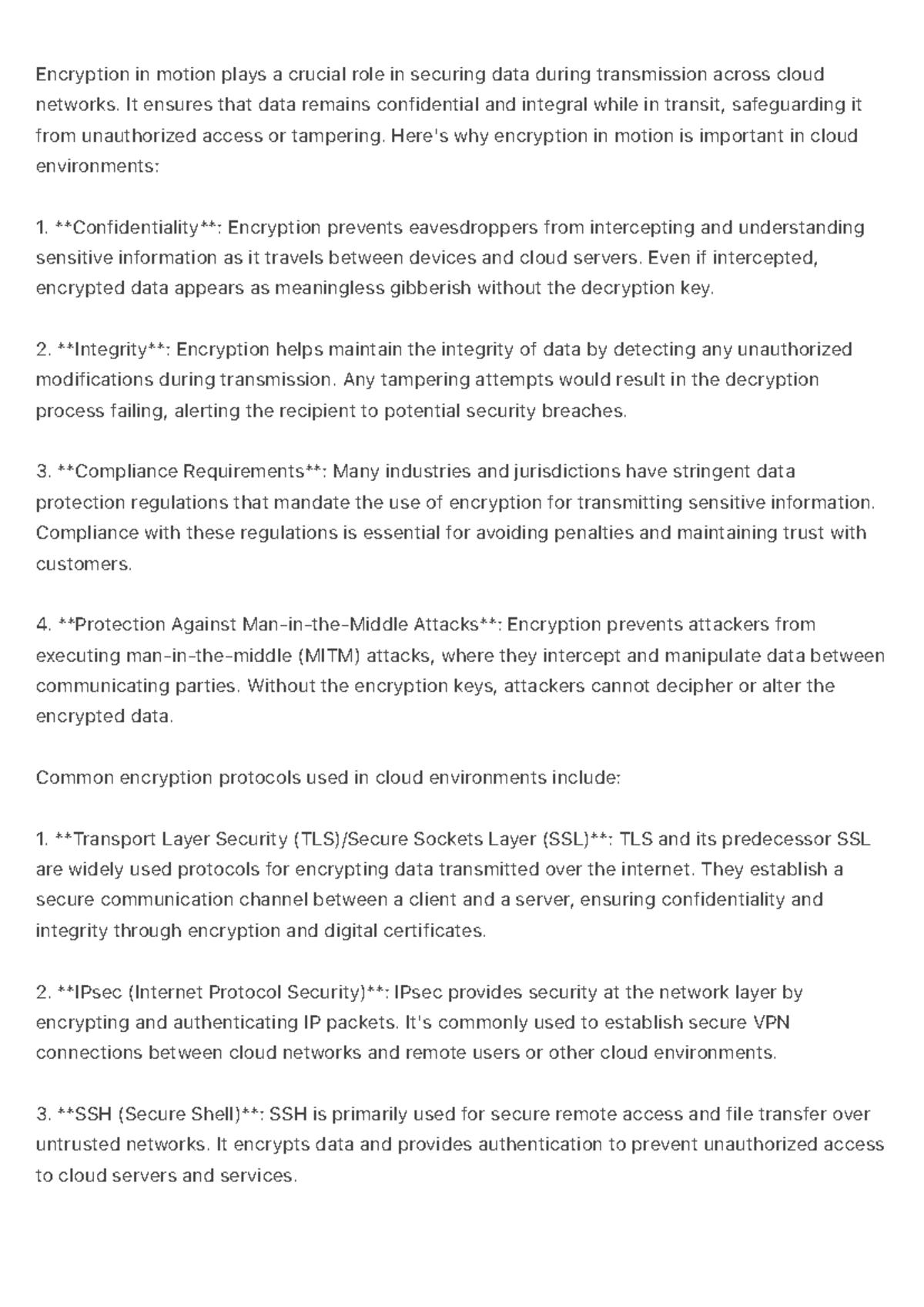 Encryption in motion plays a crucial role in securing data during… - It ...