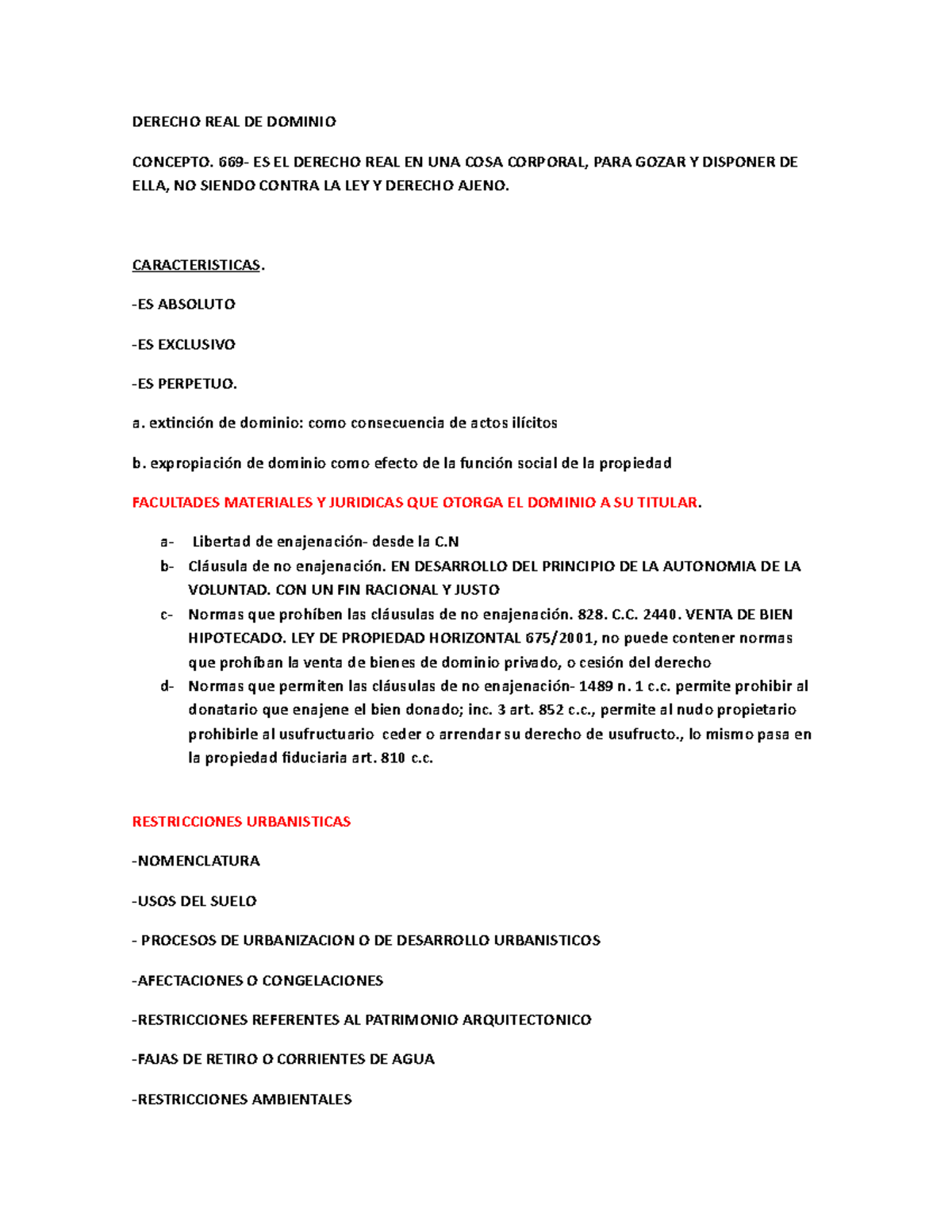 Derecho REAL DE Dominio - DERECHO REAL DE DOMINIO CONCEPTO. 669- ES EL ...