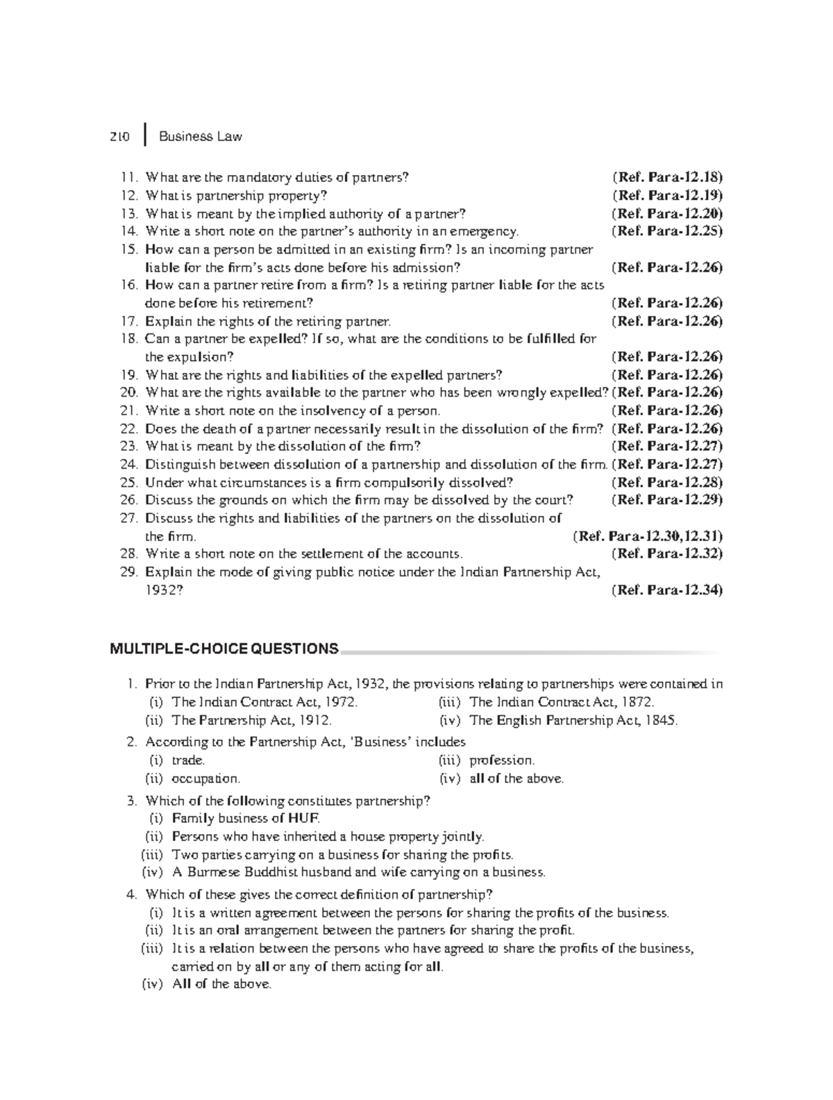 Zlib - n/a - 210 Business Law What are the mandatory duties of partners ...